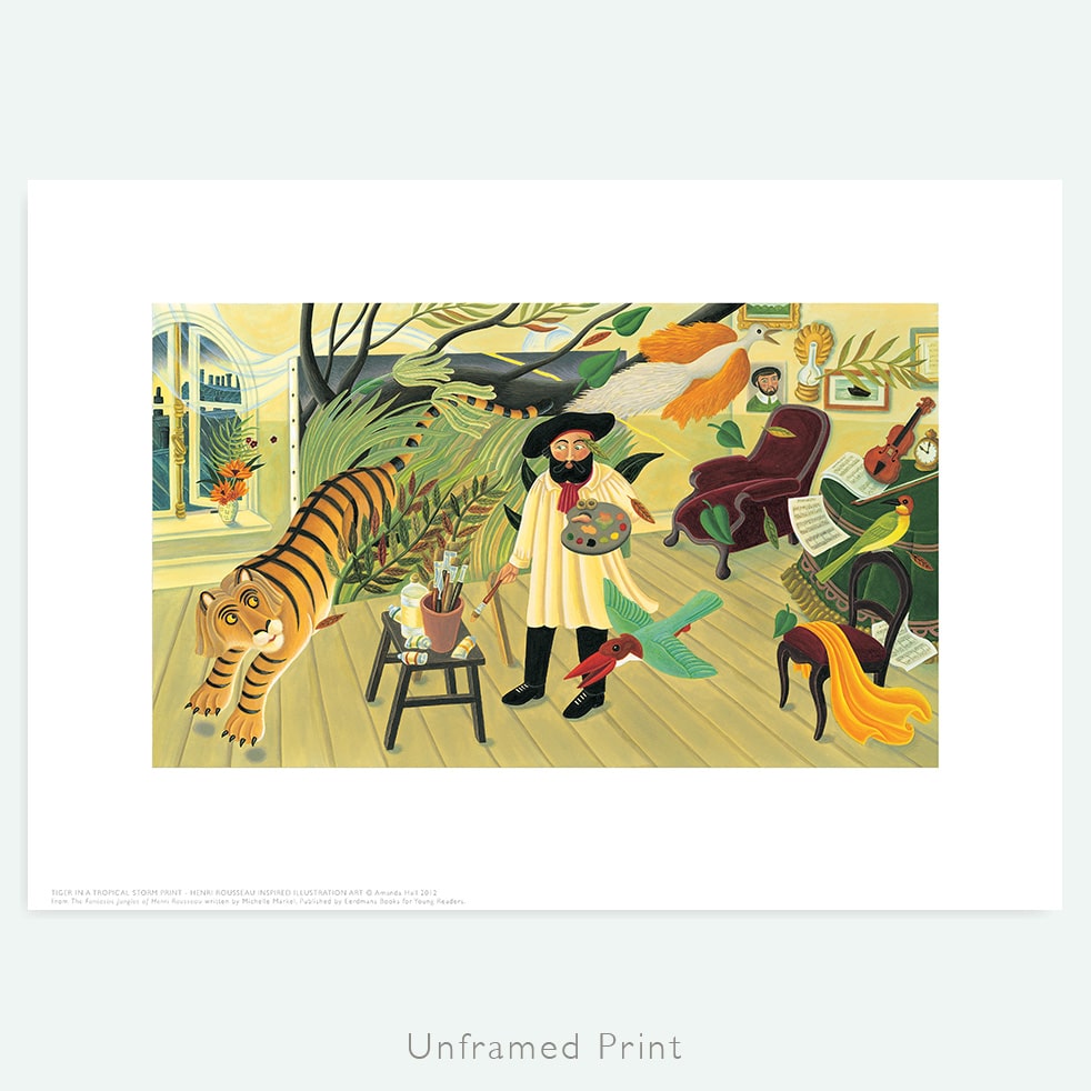 Tiger in a Tropical Storm Print | Henri Rousseau Inspired Illustration Art